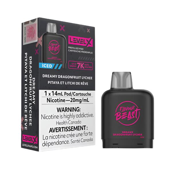 Flavour Beast Level X Iced Pod 14mL Dreamy Dragonfruit Lychee 7000 Puf ...